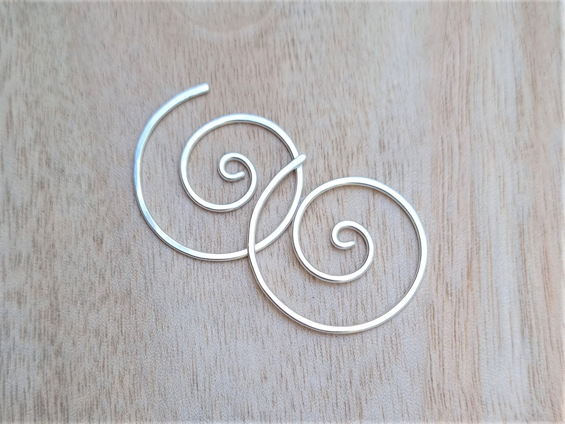 Sterling Silver Spiral Hoop Earrings | Modern. Minimalist. Simple ...