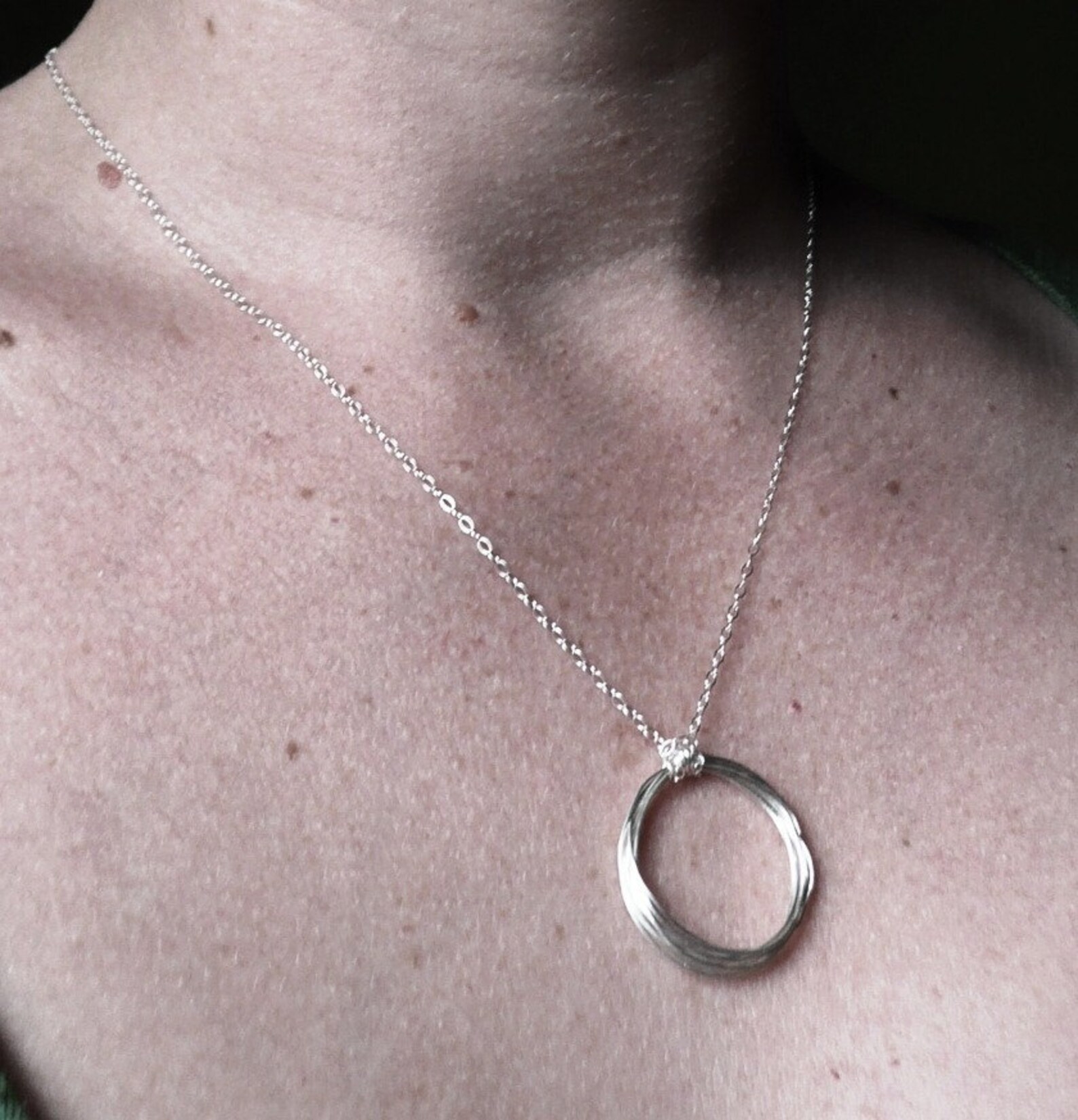 Delicate Sterling Silver Loops Necklace. Circe. Minimalist | Etsy