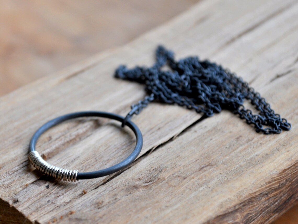 Silver Lining Necklace - Oxidised Sterling Silver, With a Handmade ...