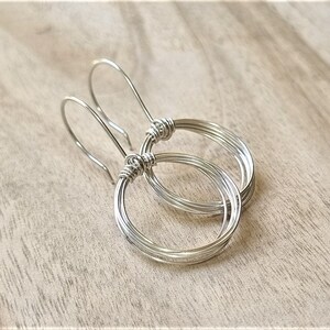Contemporary Circular Sterling Silver Earrings. Circe. Loops. Hoop ...