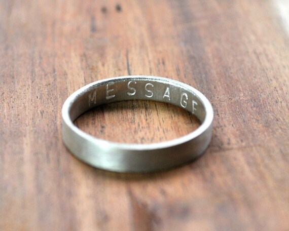 Women's Matte Secret Message Ring. Custom Stamped Sterling | Etsy