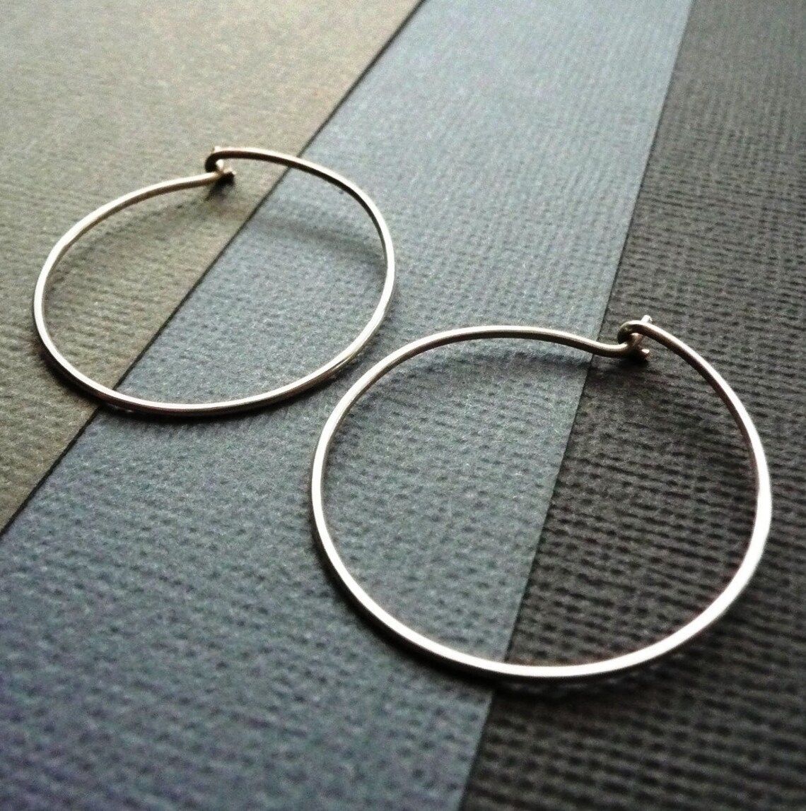 Cool Sterling Silver Hoop Earrings Medium Gallery