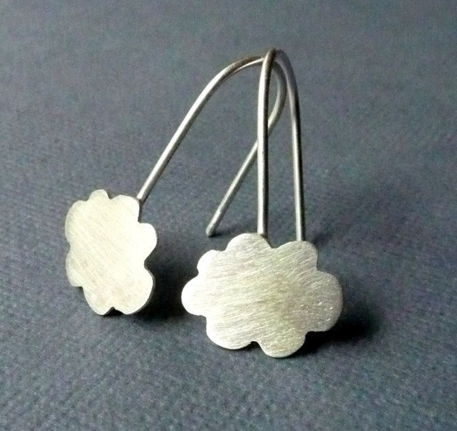 Earrings. Modern Contemporary Simple Sleek Elegant Design. Sterling ...