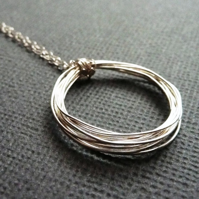 Delicate Sterling Silver Loops Necklace. Circe. Minimalist | Etsy