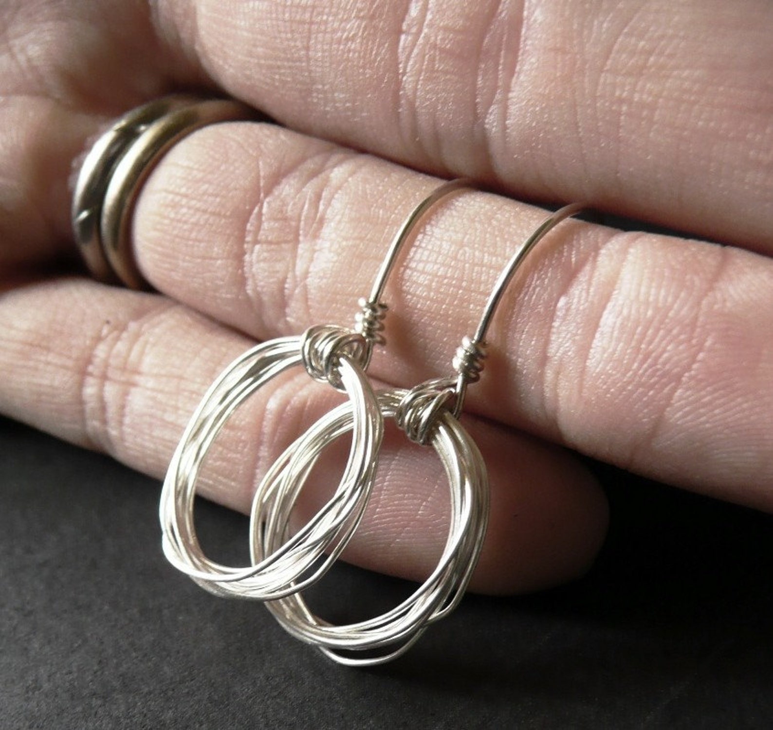 Contemporary Circular Sterling Silver Earrings. Circe. Loops. | Etsy