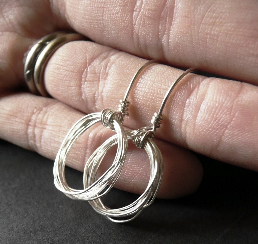 Contemporary Circular Sterling Silver Earrings. Circe. Loops. | Etsy