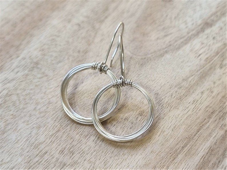 Contemporary Circular Sterling Silver Earrings. Circe. Loops. Hoop ...