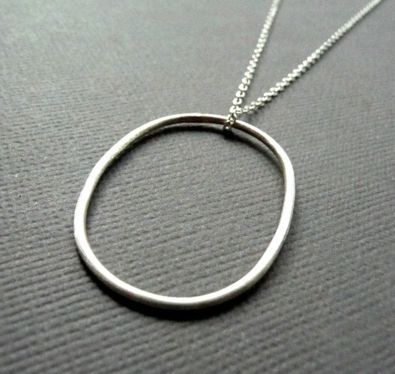 Large Oval Sterling Silver Necklace. Modern, Sleek, Simple Design for ...