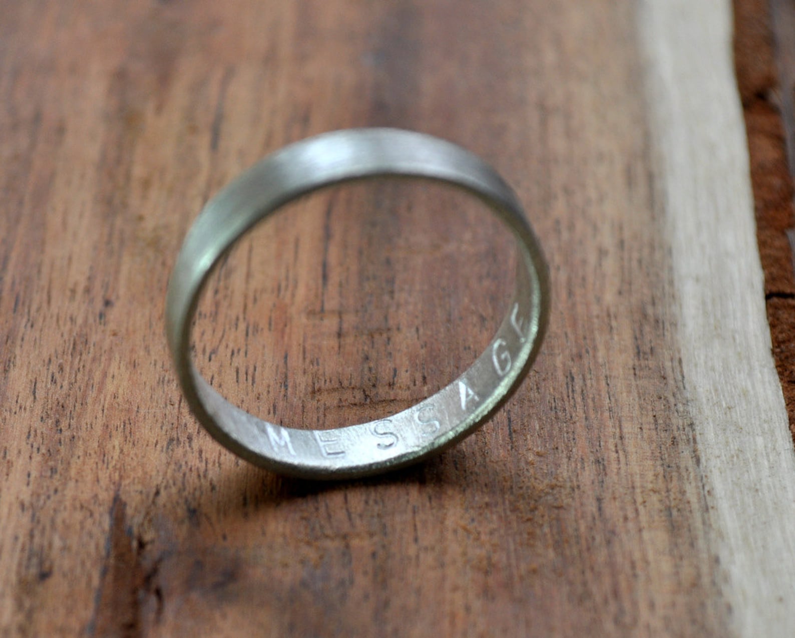 Women's Matte Secret Message Ring. Custom Stamped Sterling Silver ...