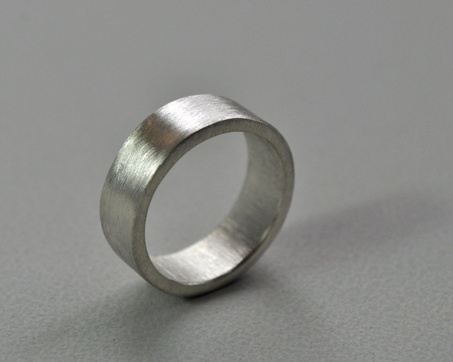 Men's Chunky 7mm Wedding Ring. Sterling Silver Matte Wide - Etsy