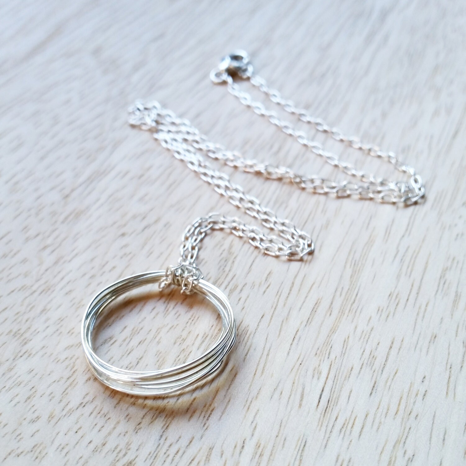 Delicate Sterling Silver Loops Necklace. Circe. Minimalist | Etsy