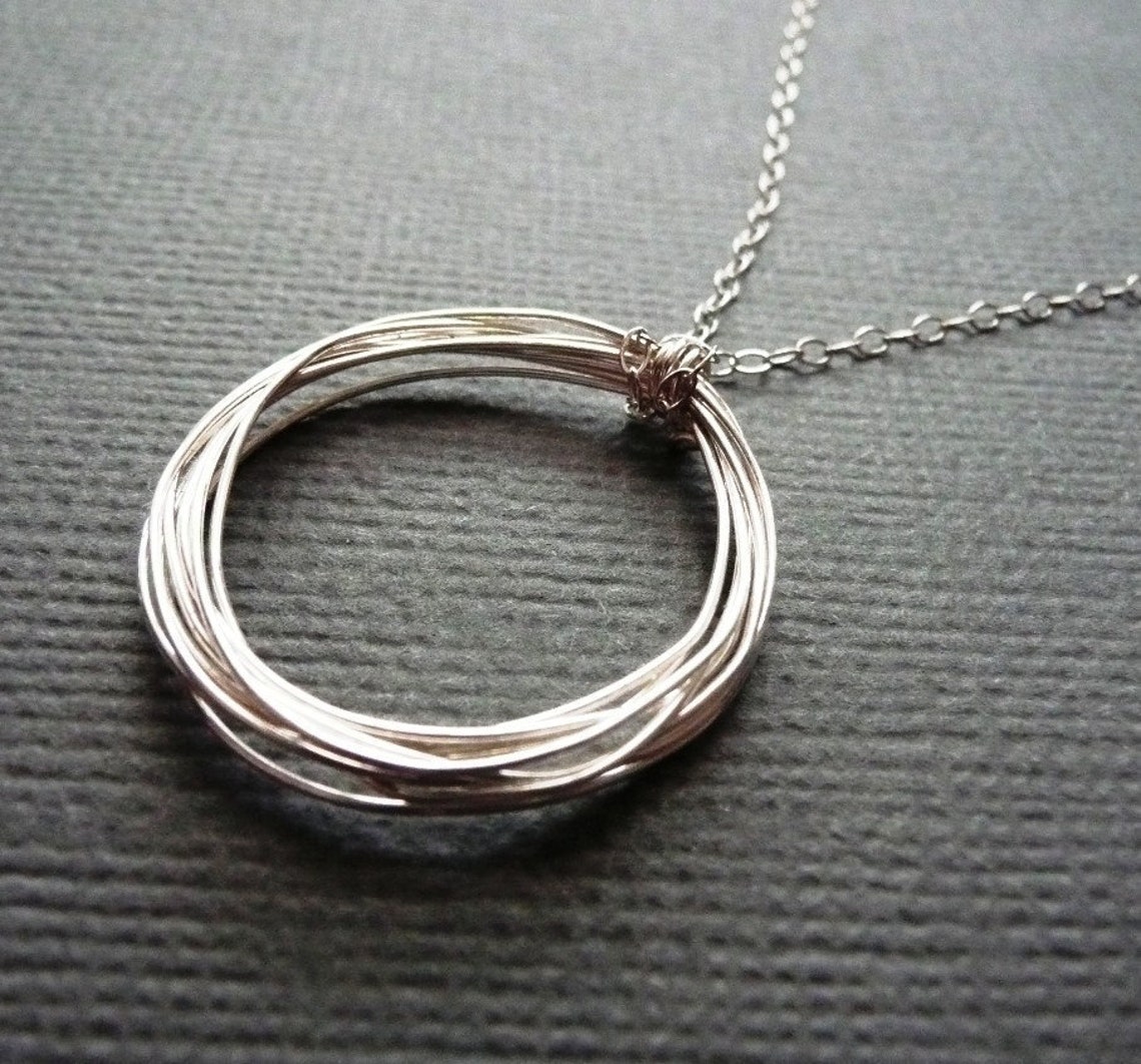 Delicate Sterling Silver Loops Necklace. Circe. Minimalist | Etsy