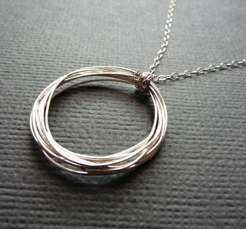 Delicate Sterling Silver Loops Necklace. Circe. Minimalist | Etsy