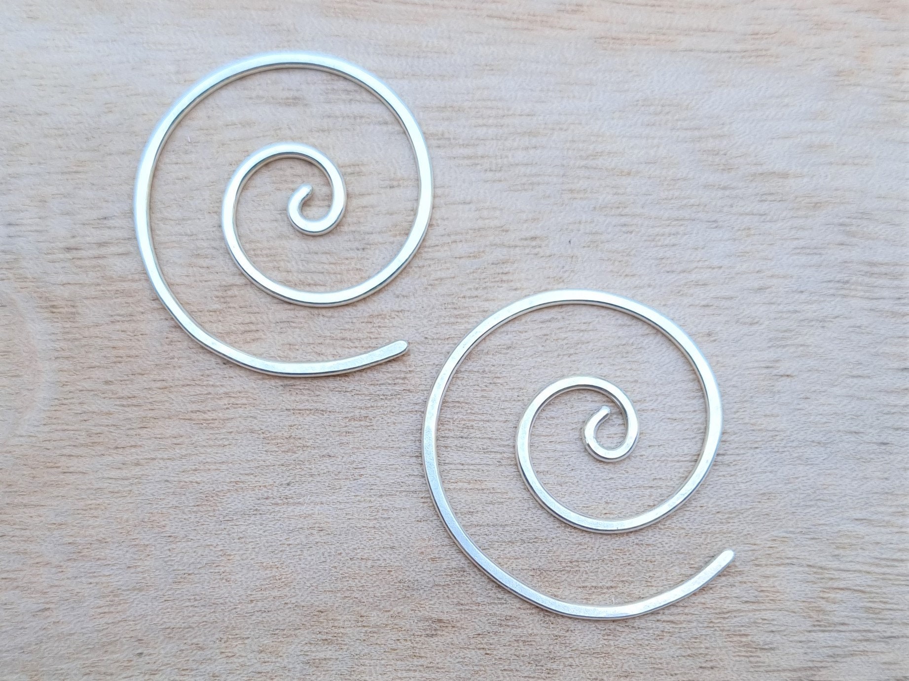 Sterling Silver Spiral Hoop Earrings | Modern. Minimalist. Simple ...