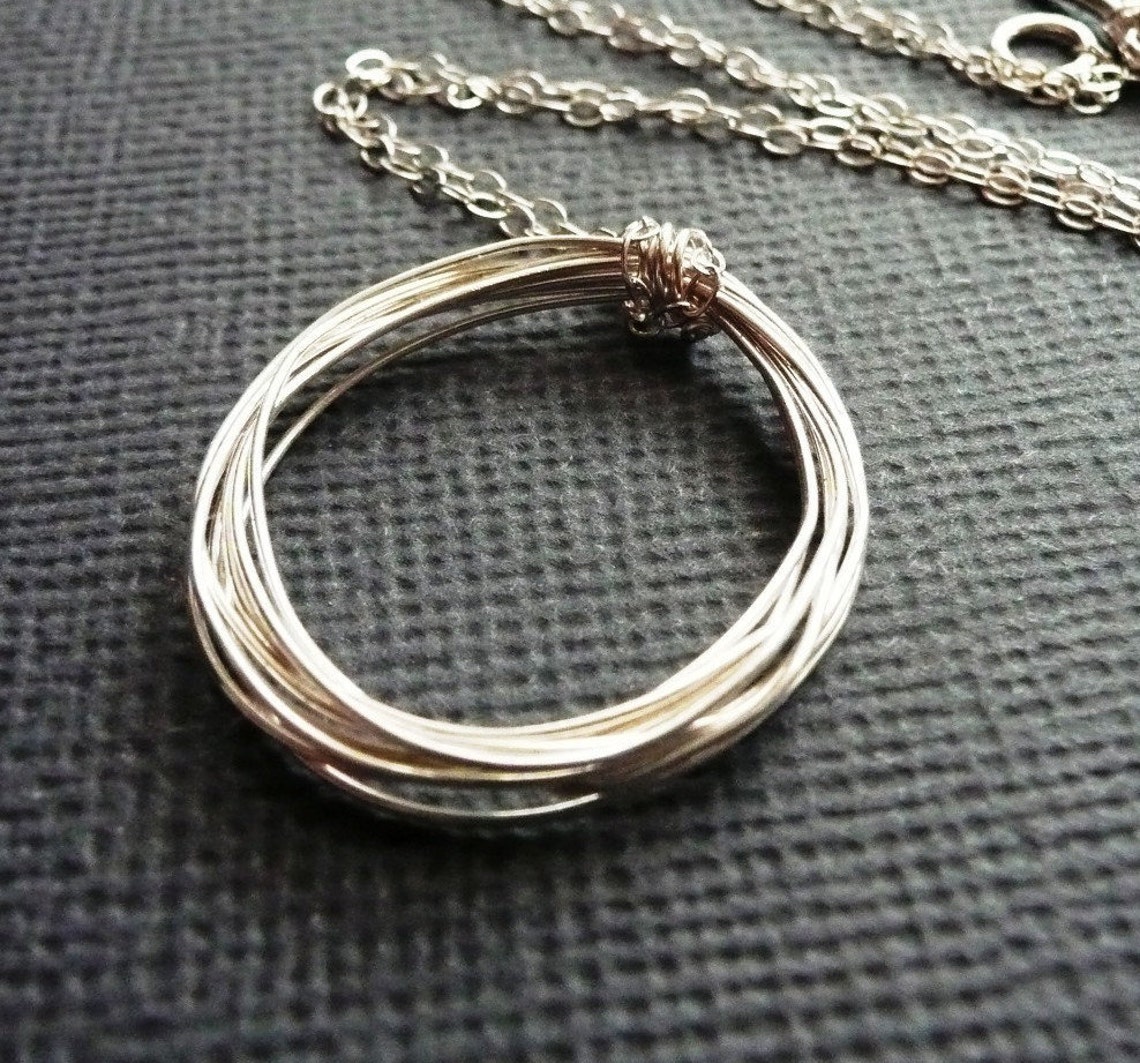 Delicate Sterling Silver Loops Necklace. Circe. Minimalist | Etsy