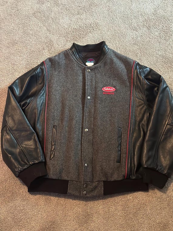 Rare Vintage Retro Melton And Leather Peterbilt Jacke… - Gem