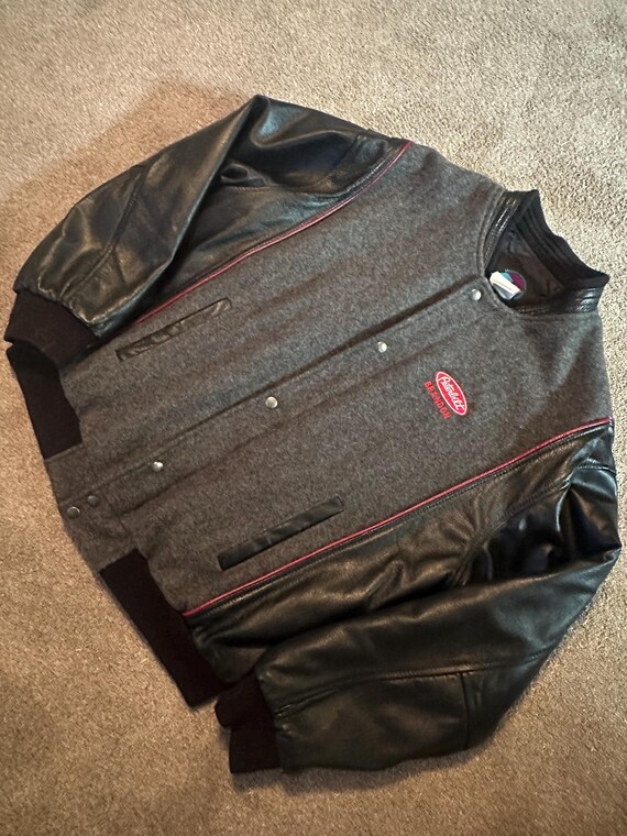 Rare Vintage Retro Melton And Leather Peterbilt Jacke… - Gem