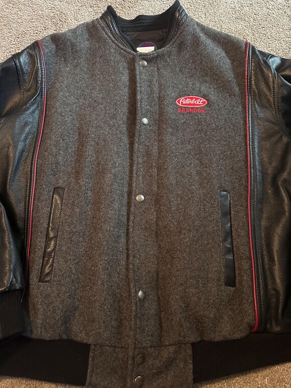 Rare Vintage Retro Melton And Leather Peterbilt Jacke… - Gem