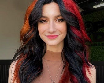 Luxe Hair Wig Halloween Colorful Hair Wig 13x4 Glueless Fae - Etsy