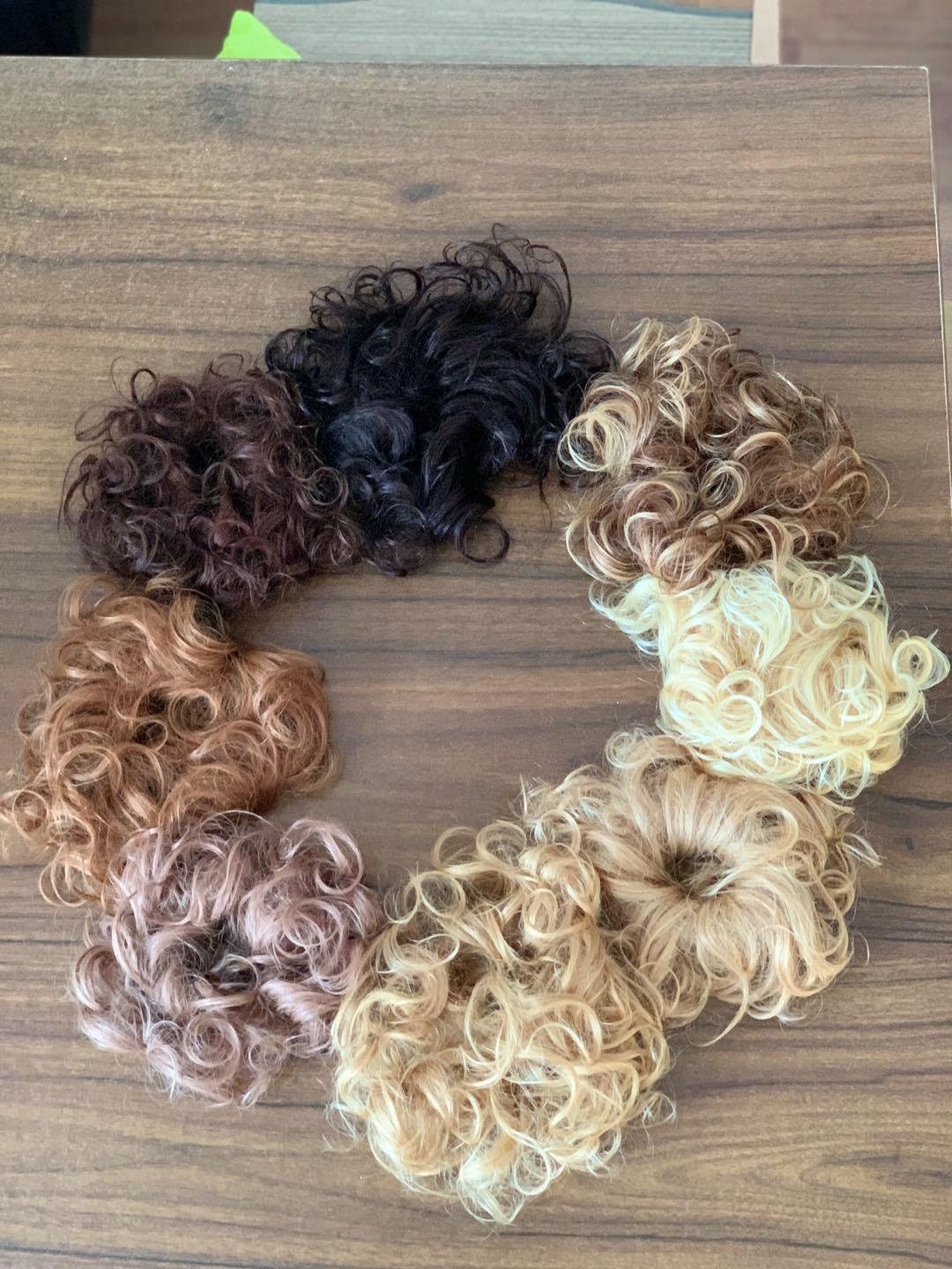 100% Human Hair Scrunchies With Human Hair, Human Hair Buns, Ponytail ...