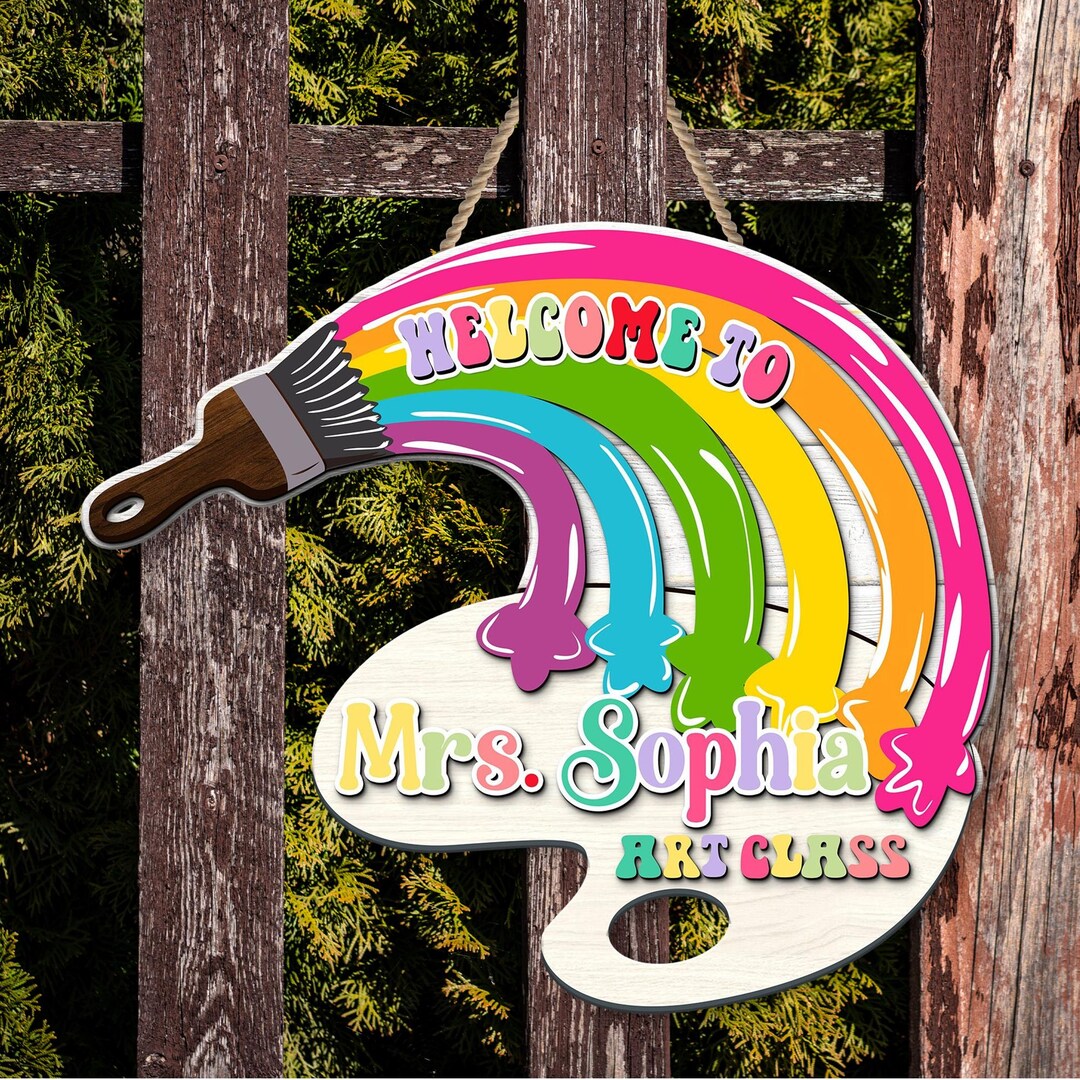 Art Teacher Hanging Door Sign, Art Class Sign, Teacher Door Sign ...