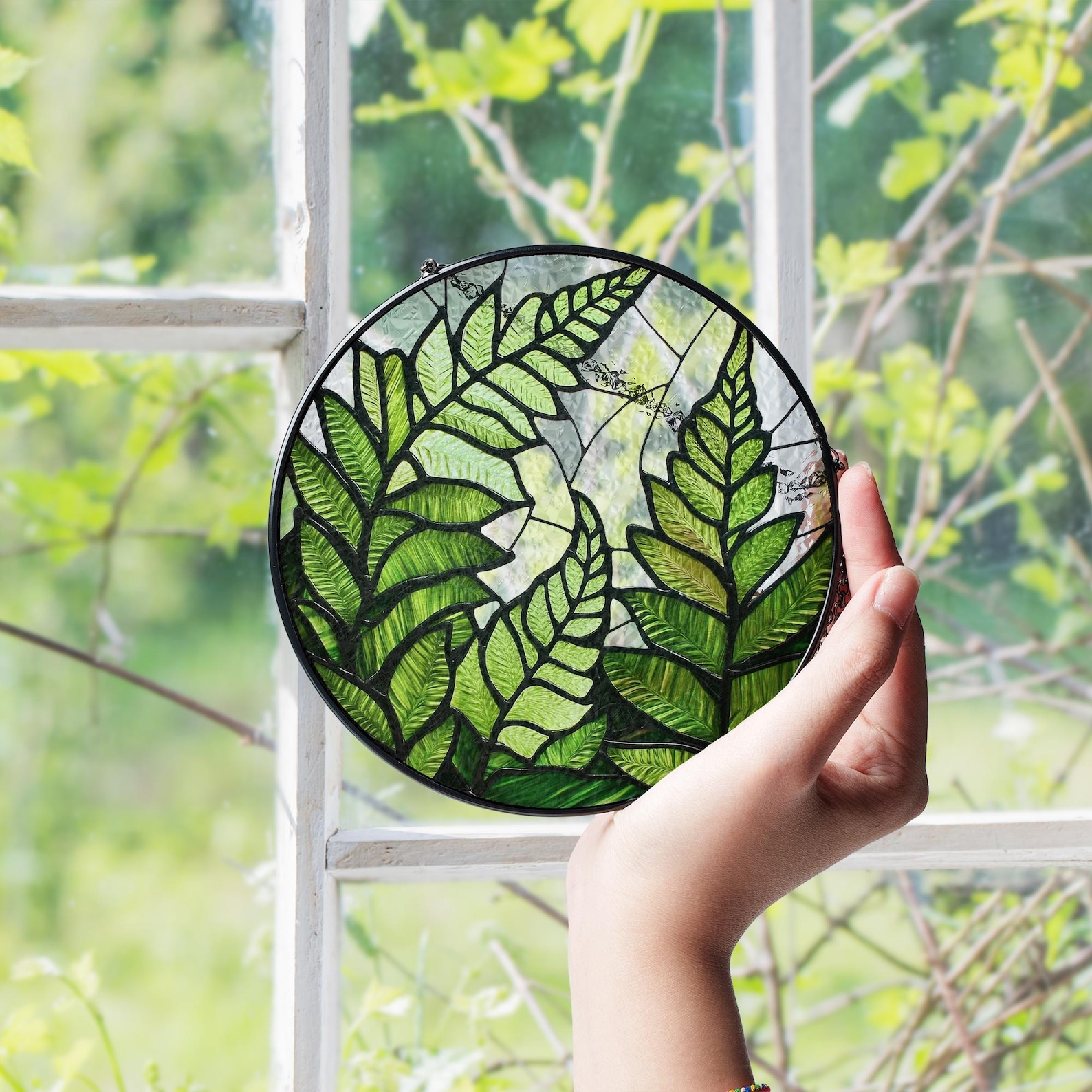Fern Plant Stained Glass Suncatcher, Fern Plant Gift, Housewarming Gift ...