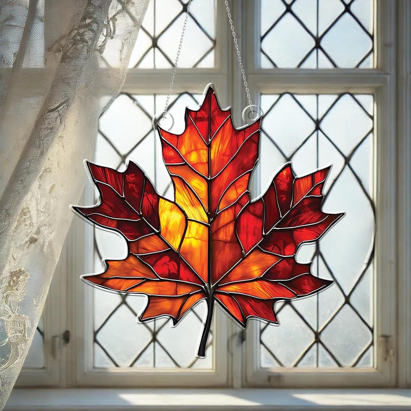 Stained Glass Maple Leaf - Etsy