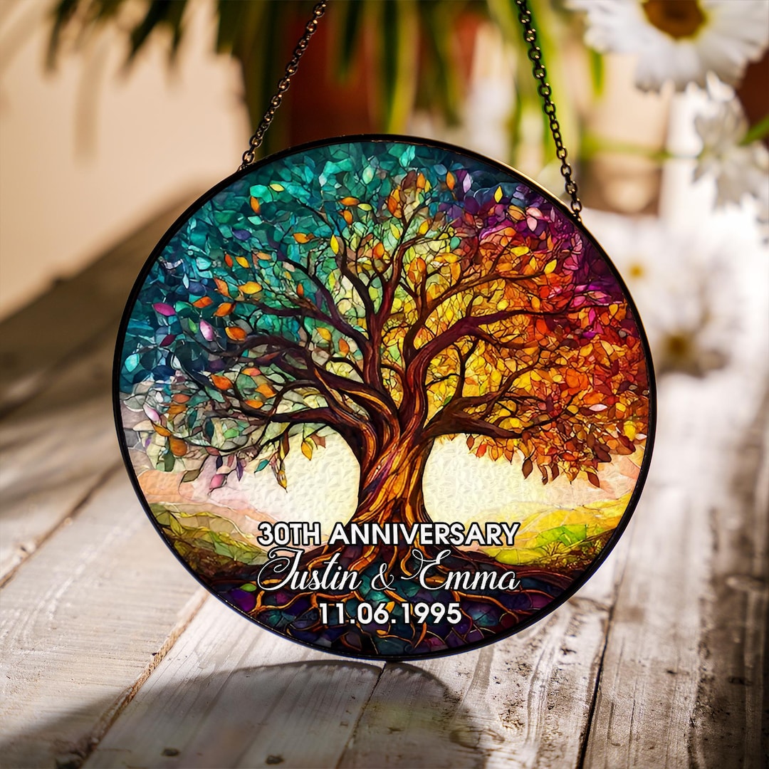 Personalized Tree of Life 50th Anniversary Gift, Golden Anniversary ...
