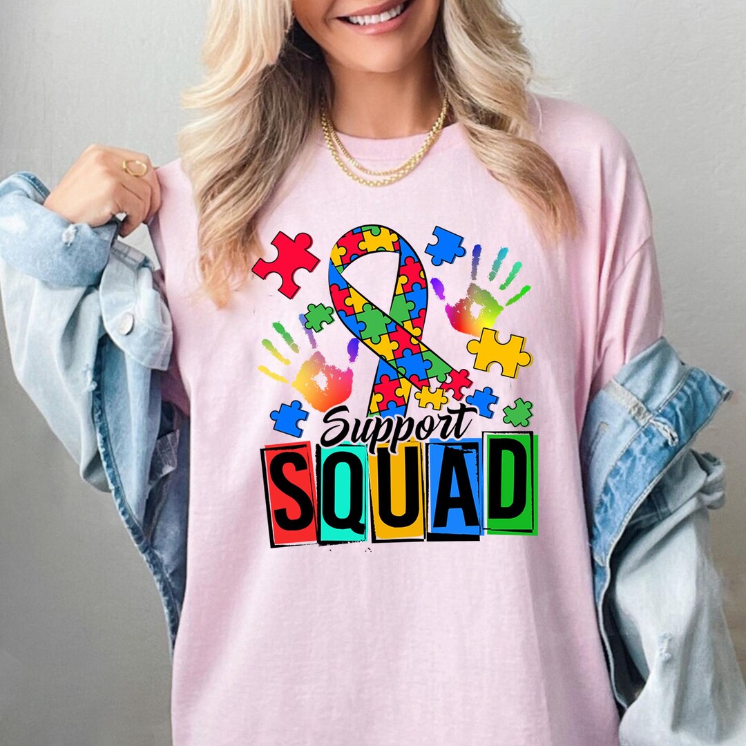 Autism Support Squad Awareness Shirt, Autism Month Sweater, Mommy and ...