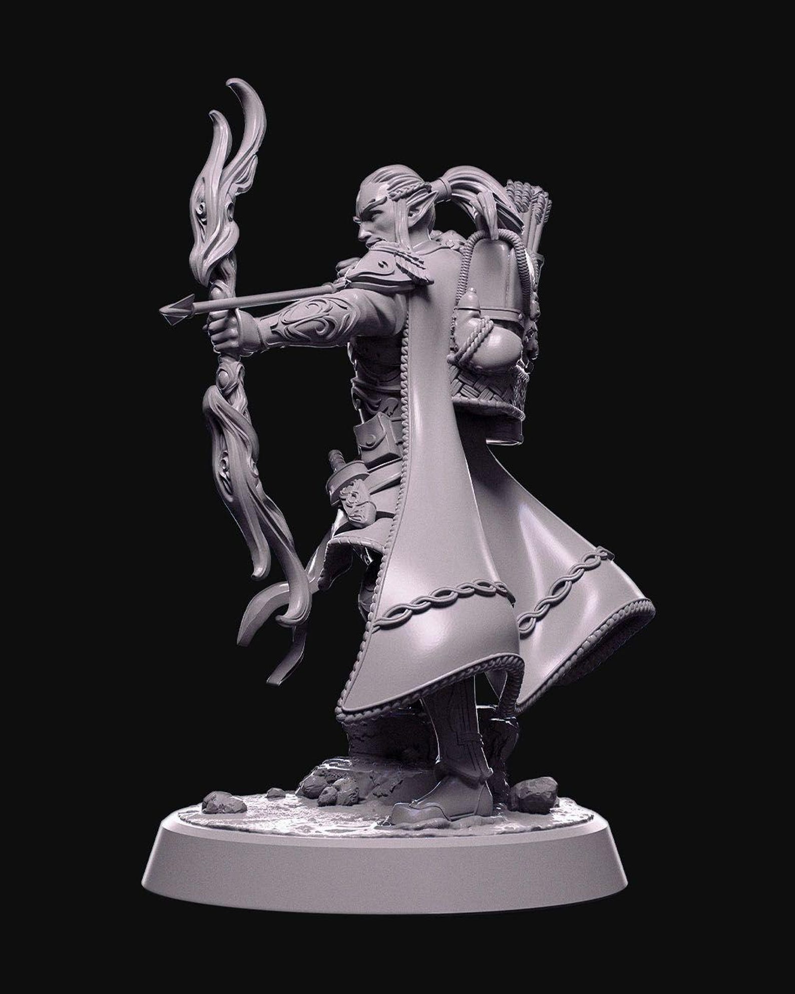 Elduin Alaren | Ranger | Archer | Elf | 32mm Miniature | Plant-based ...