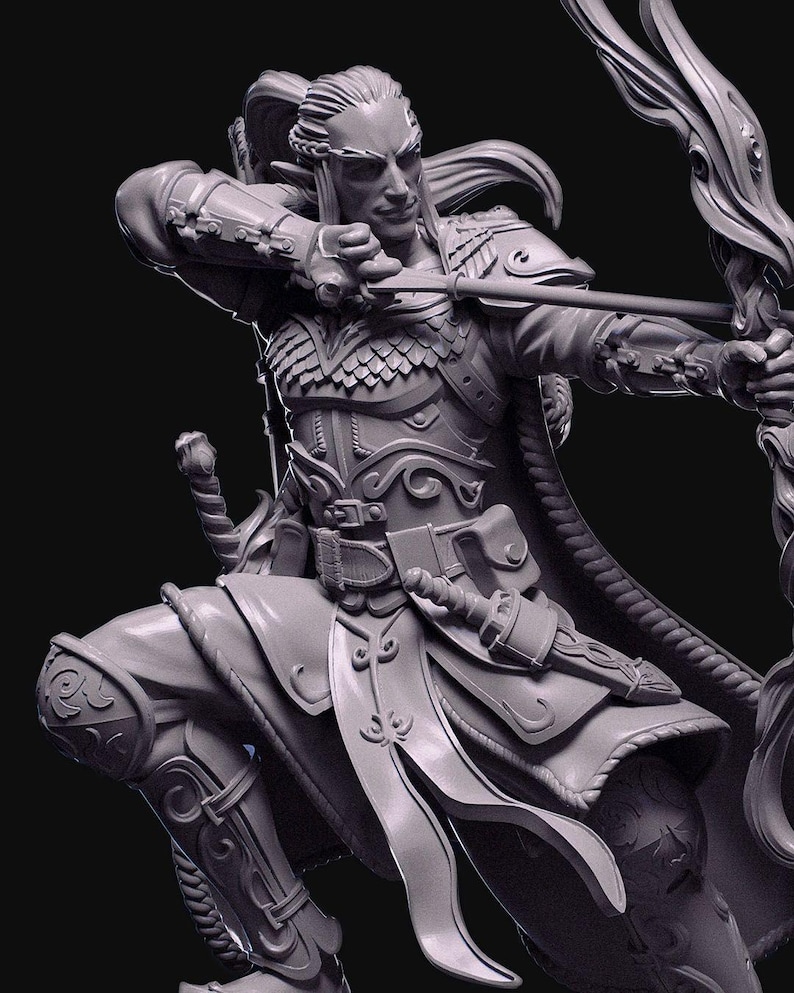 Elduin Alaren | Ranger | Archer | Elf | 32mm Miniature | Plant-based ...