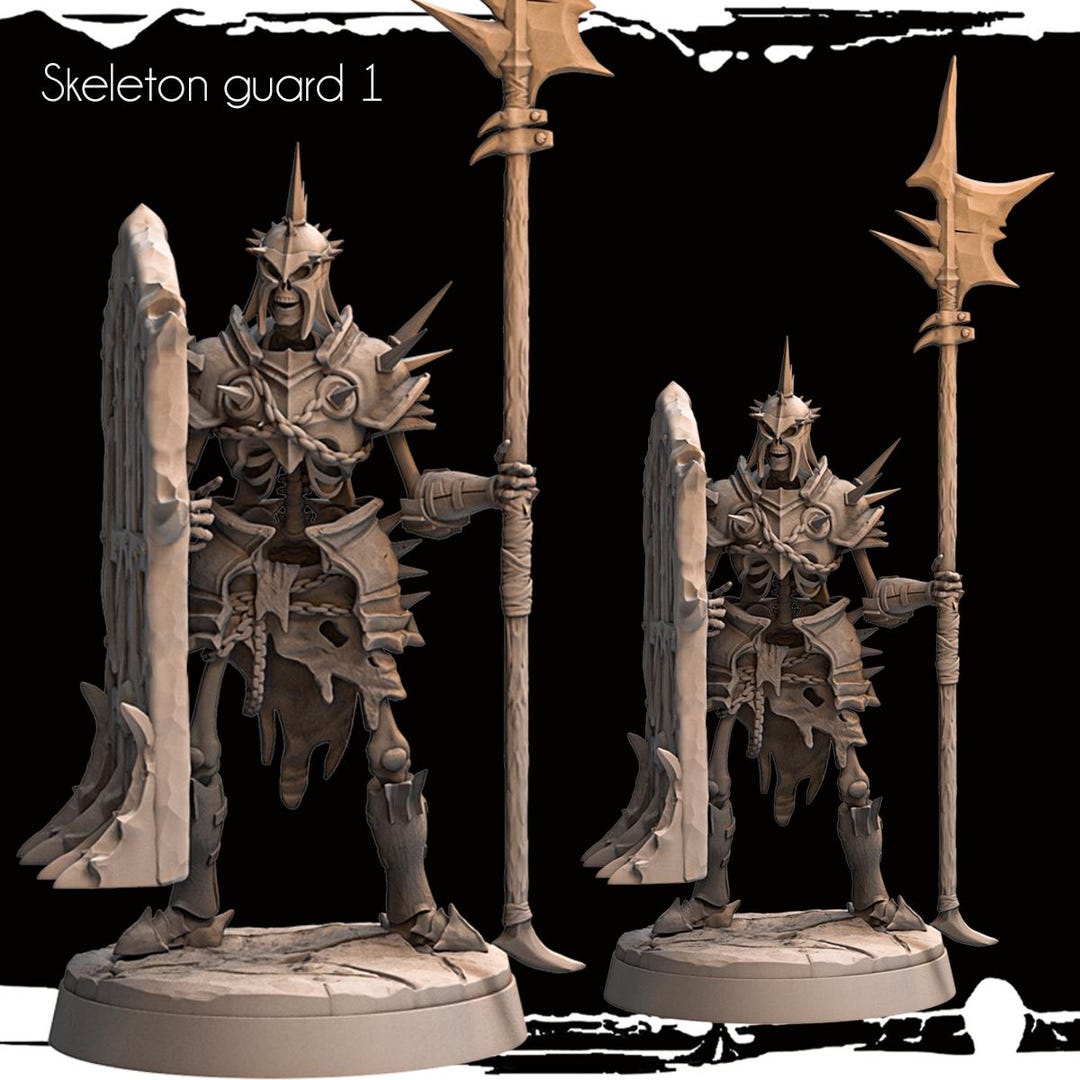 Skeleton Guards 1 to 6 | 32mm and More Scales | Plant-based White Resin ...