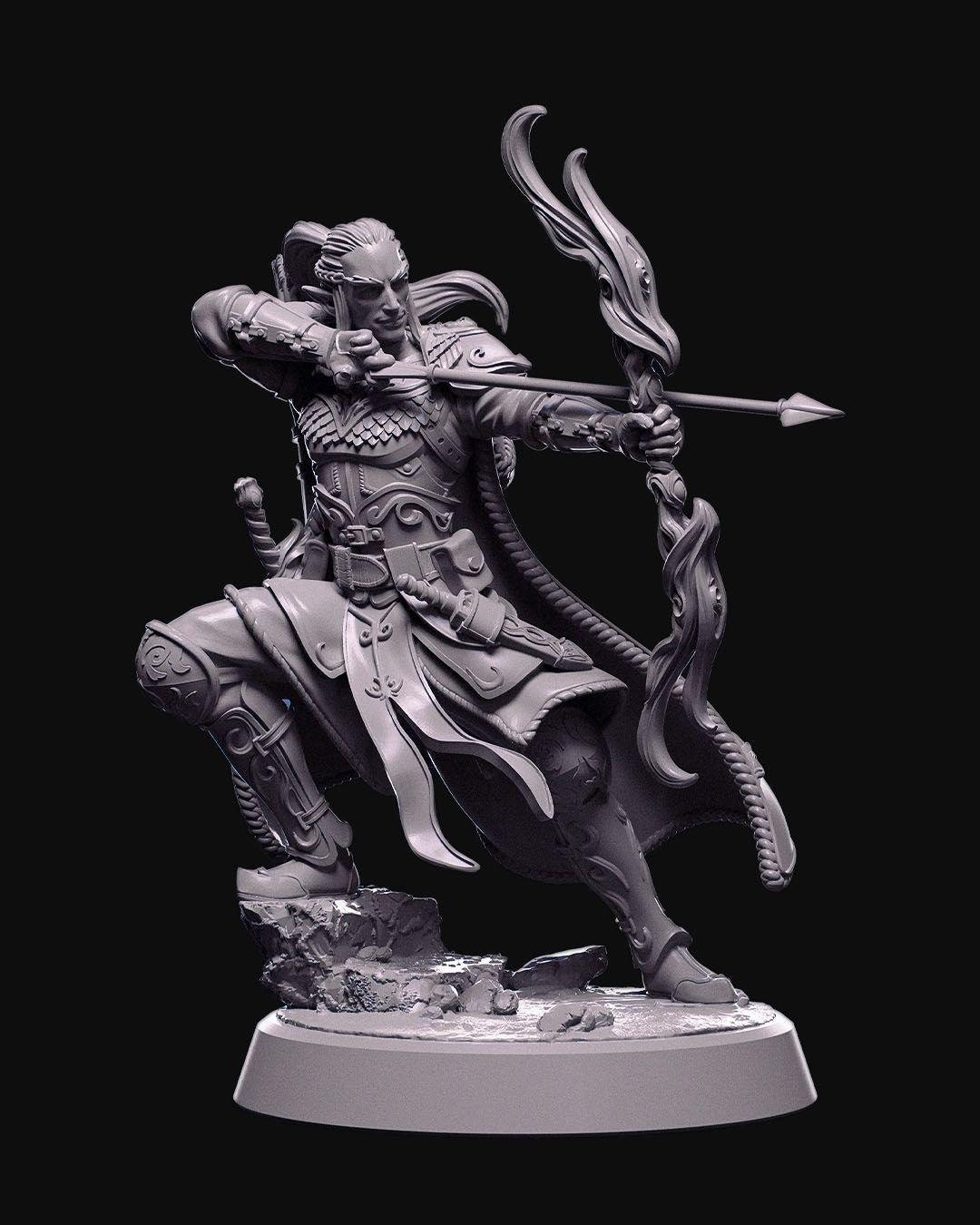Elduin Alaren | Ranger | Archer | Elf | 32mm Miniature | Plant-based ...