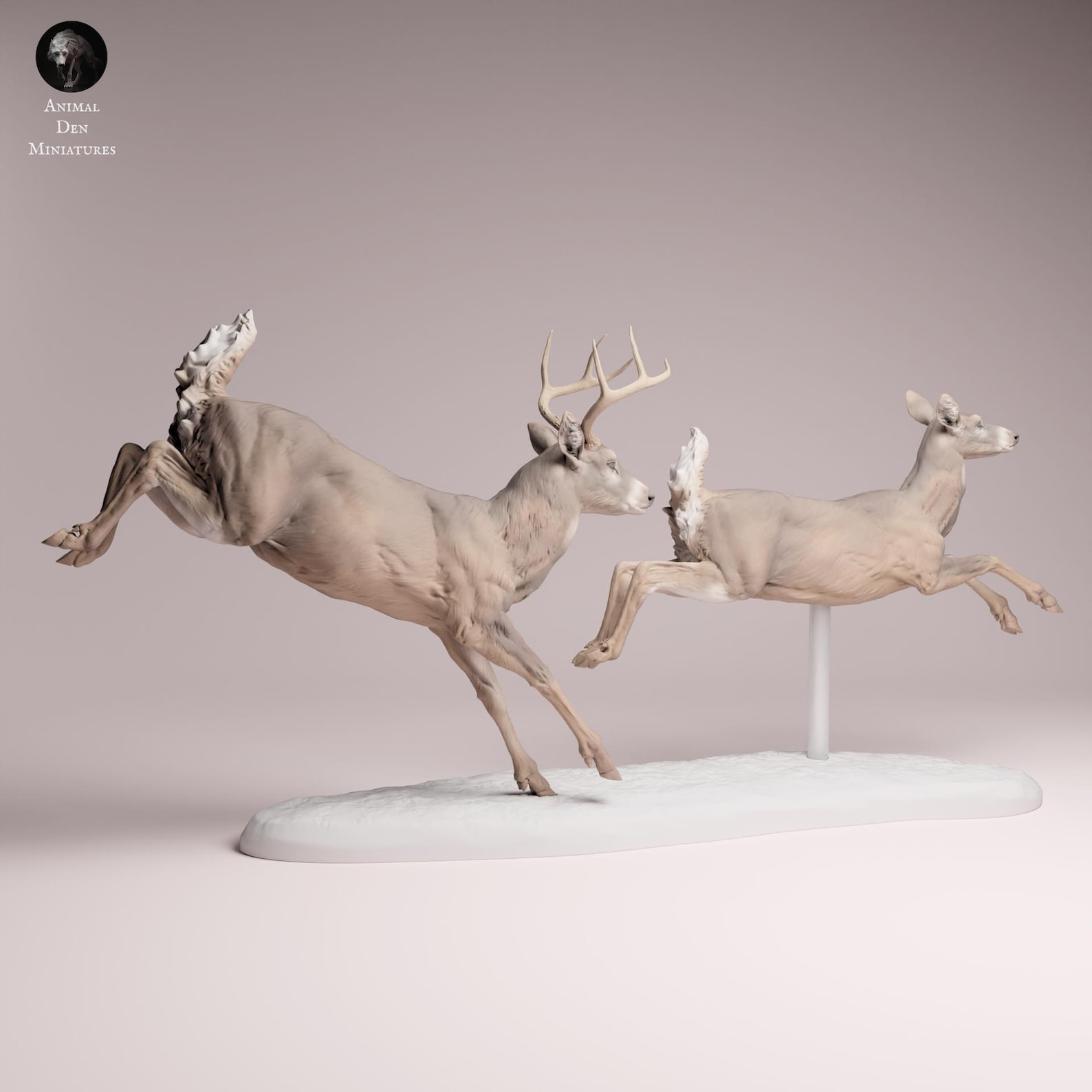 White-tailed Deer Buck and Doe | UNPAINTED | Plant-based Resin 3d Print ...
