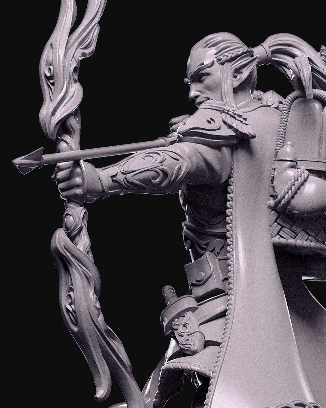 Elduin Alaren | Ranger | Archer | Elf | 32mm Miniature | Plant-based ...