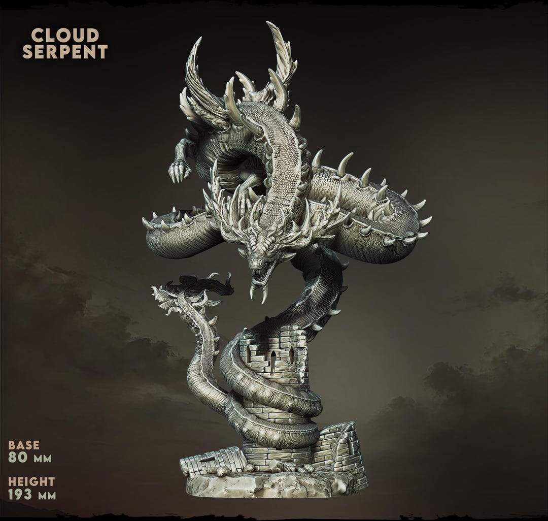 Cloud Serpent | 32mm and More Scales | Plant-based Resin 3d Print ...