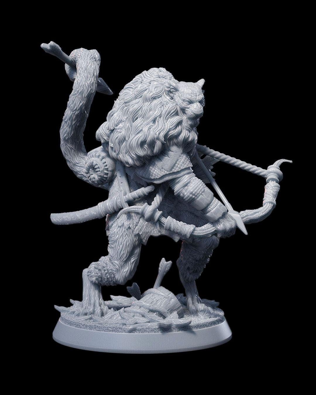 Zakatt Hallam | Tabaxi | Ranger | Rogue | Fighter | 32mm Miniature ...