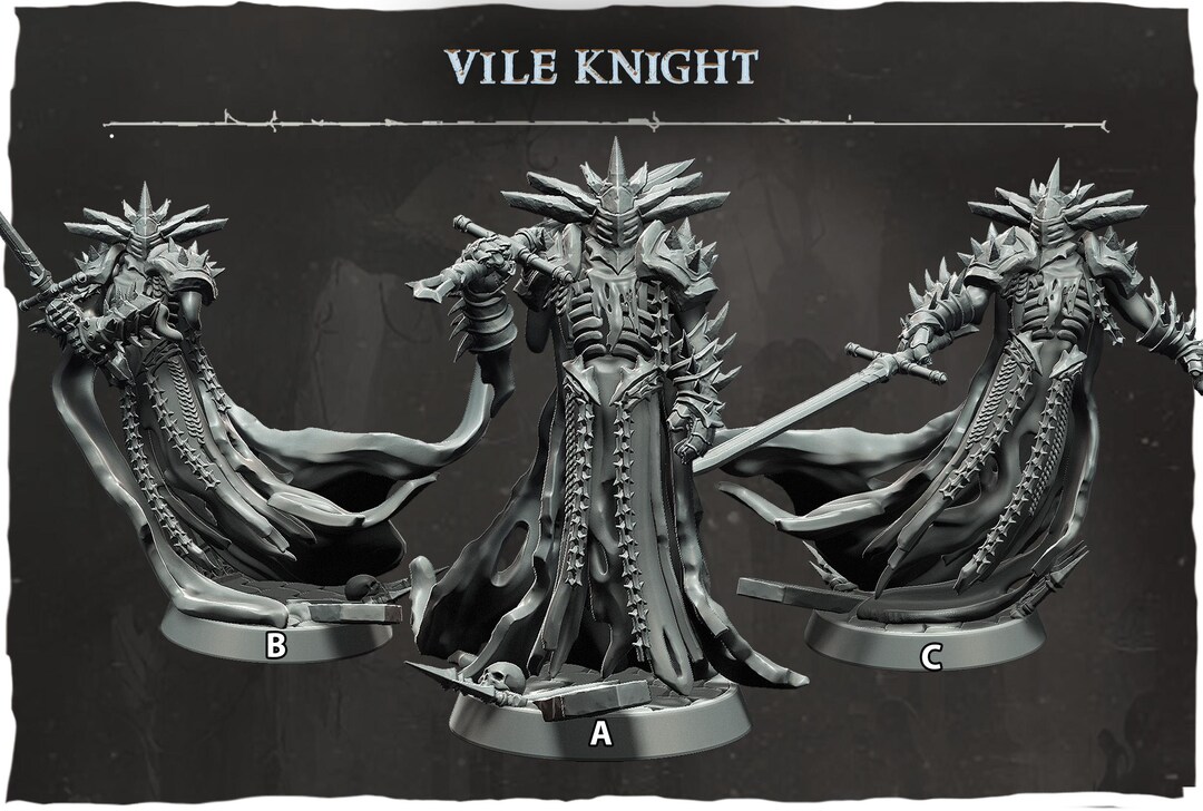 Vile Knight | 32mm and More Scales | Plant-based White Resin 3d Print ...