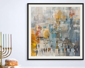 Modern Jewish Art | Abstract Western Wall (3) - Etsy