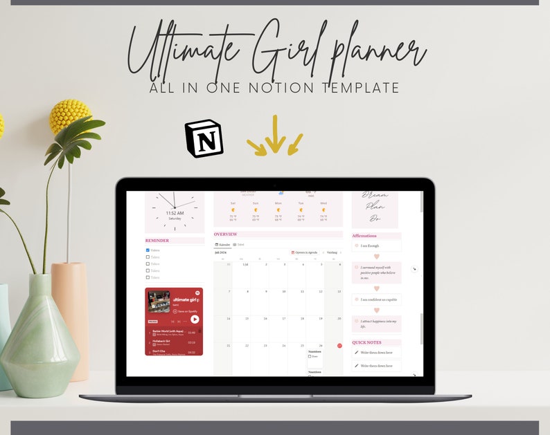 Notion Life Planner, That Girl Notion, Notion Dashboard, Life Planner ...