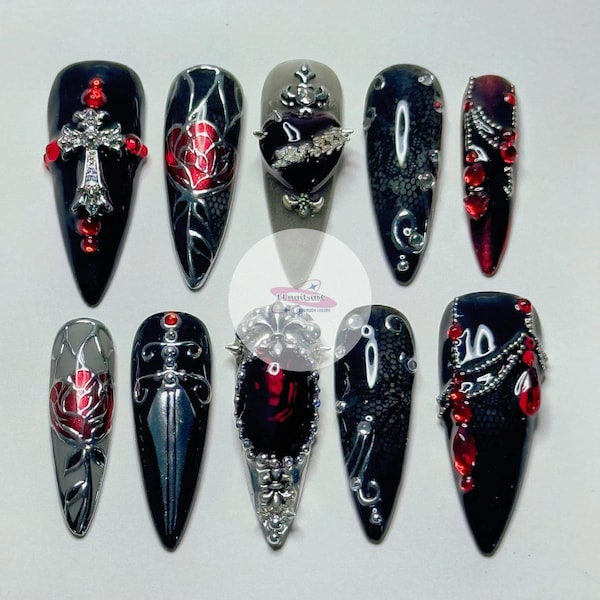 Purple Vampire Nails - Etsy