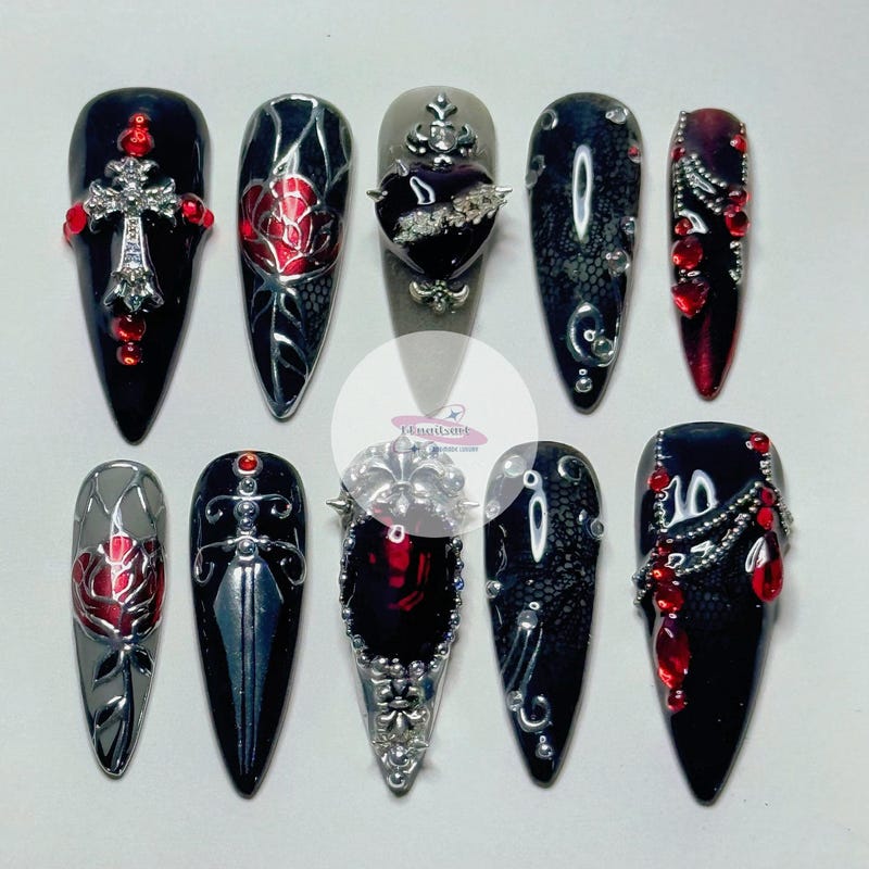 Purple Vampire Nails - Etsy