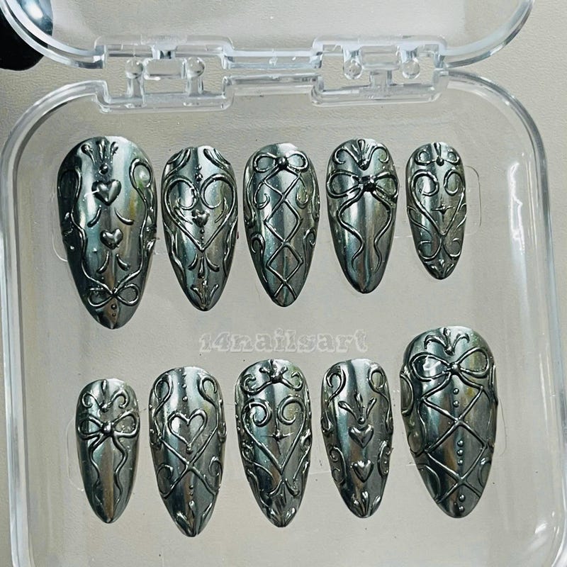 Medium Almond Chrome - Etsy