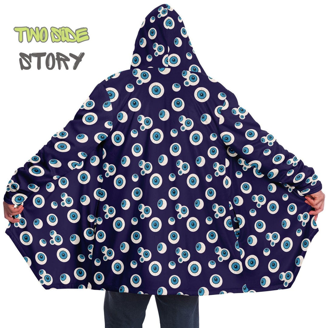Unique Micro-fleece Evil Eye Print Hooded Cloak,mykonos Eye Festival ...