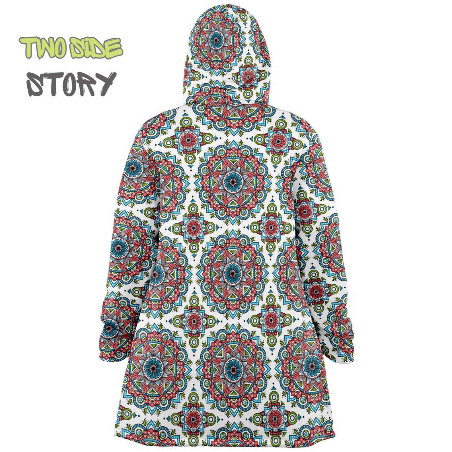 Sacred Geometry Mandala Print Micro-fleece Print Hooded Cloak,soft ...