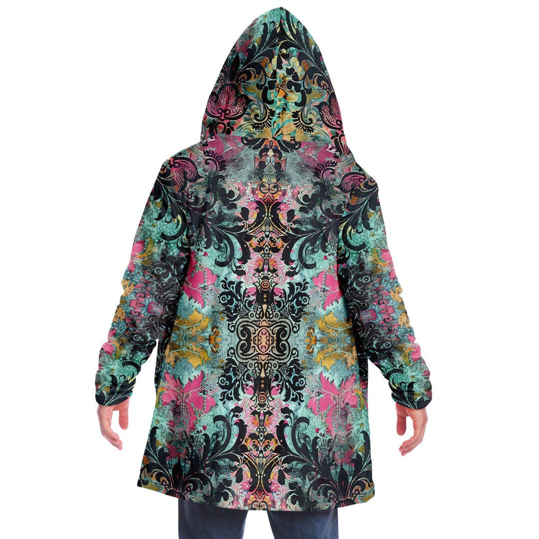 Gothic Lace Print Rave Jacket,edm Festival Cloak,rave Psychedelic ...