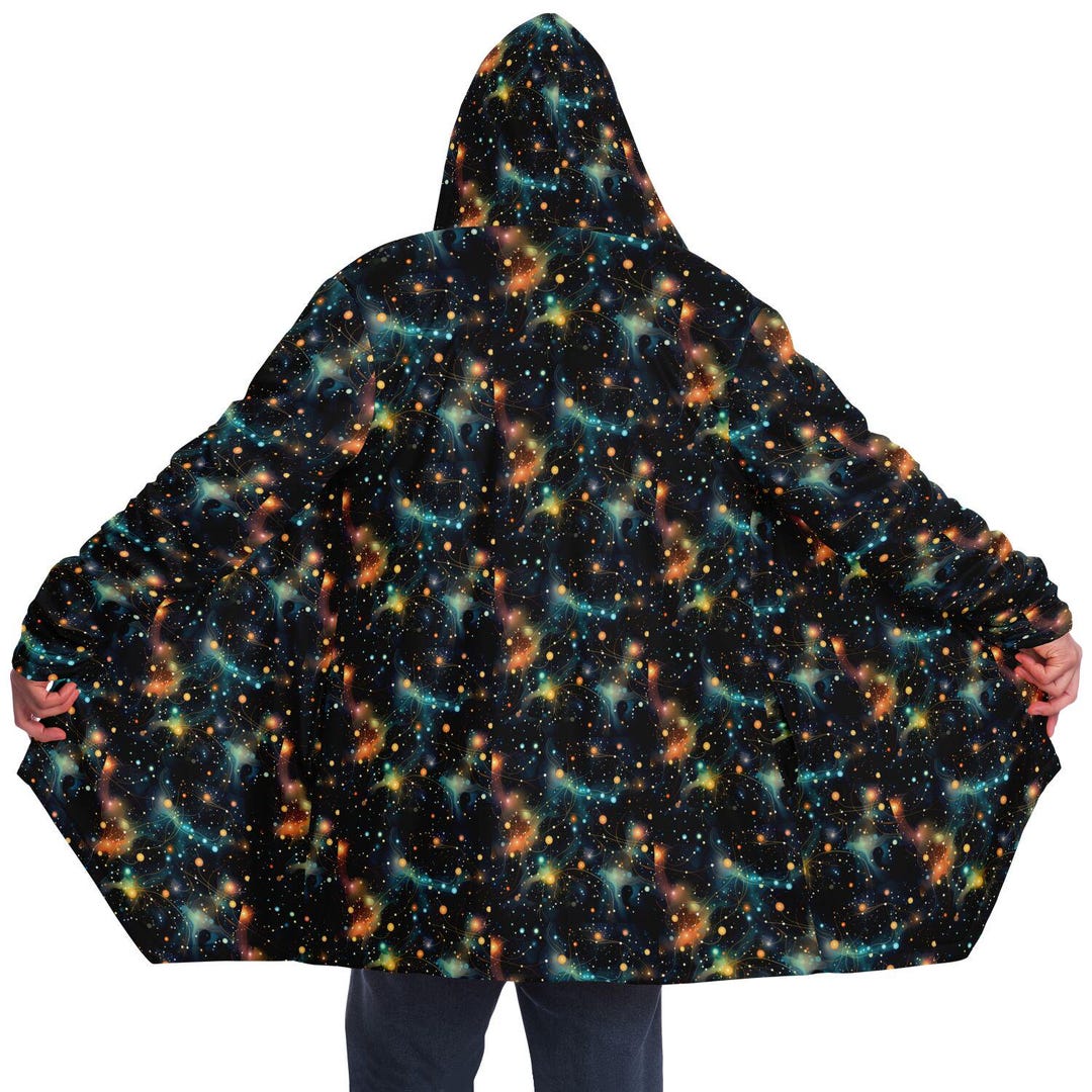 Galaxy Print Rave Jacket,edm Festival Cloak, All Over Cosmic Print Rave ...