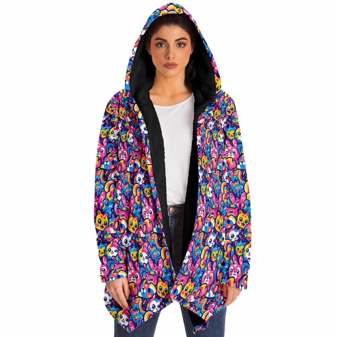 Psychedelic Trippy Kawaii Monster Print Unisex Rave Jacket,edm Festival ...