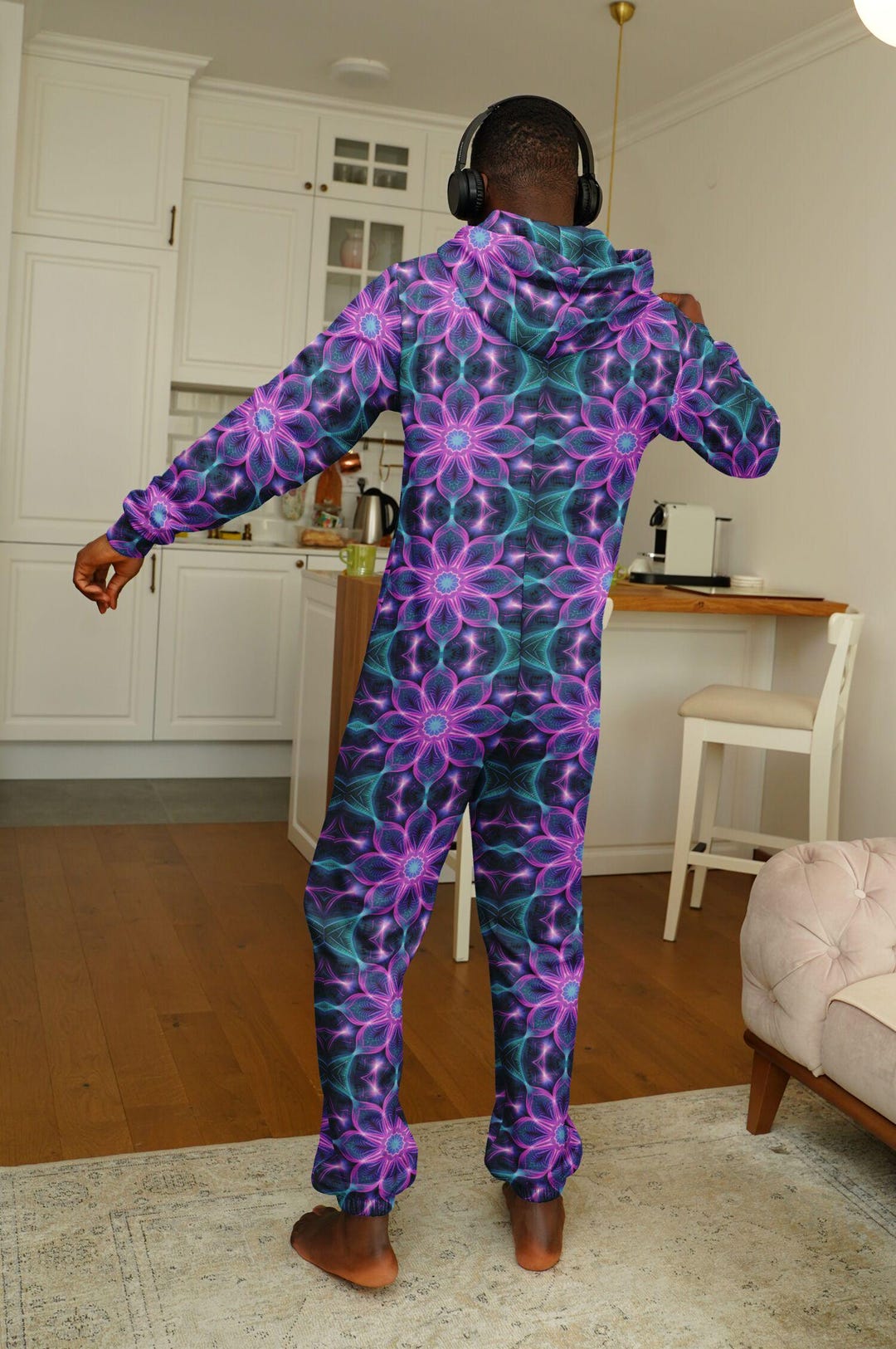 Purple Psychedelic Mandala Jumpsuit,hippie Mandala Onesie,trippy Pajama ...