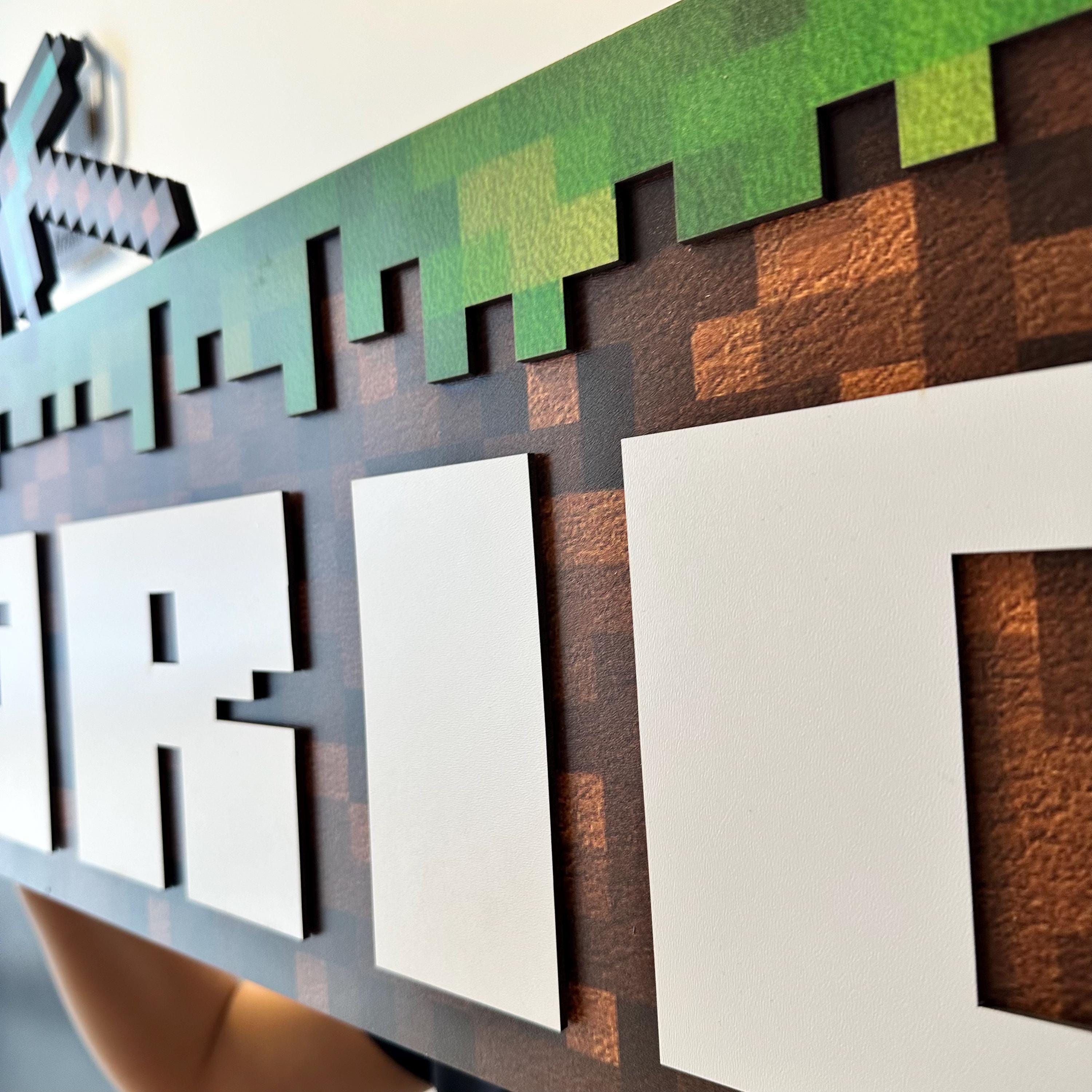 Minecraft Door Name Sign, Mining Birthday Party Decorations, Mining ...